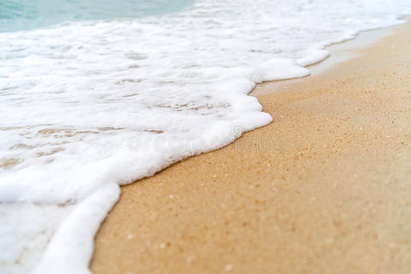 Background of Wave on Sand Beach Stock Image - Image of white, wave ...