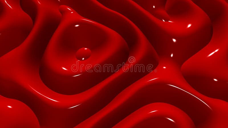 Background with Waves of Red Paint, Looped, Reflection, Unique Design ...