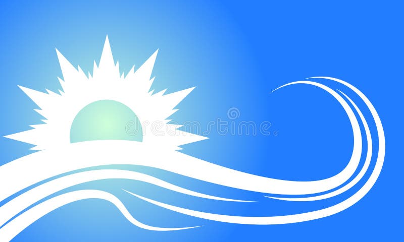 Background of the Waves and the Sun Stock Vector - Illustration of idea ...