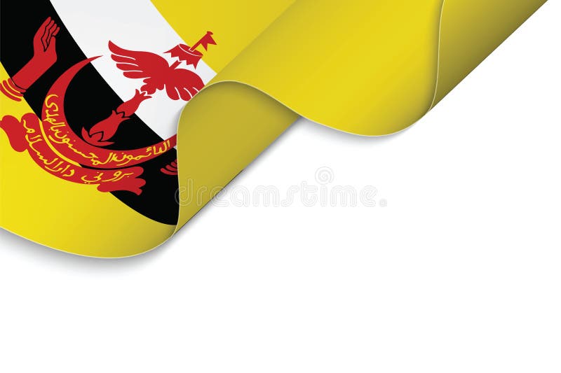Waving flag of Brunei stock vector. Illustration of independence ...