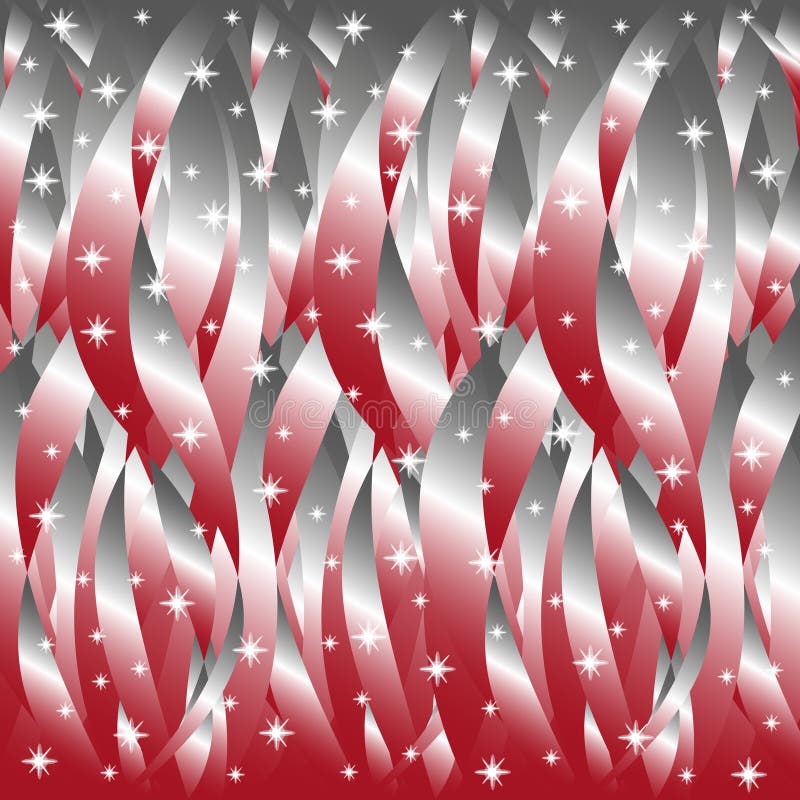 Background of Wavy Ribbons with Snowflakes Stock Vector - Illustration ...