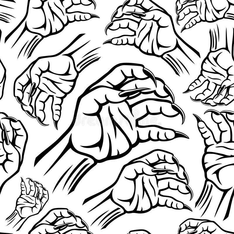 Werewolf Pattern Silhouette Ancient Mythology Fantasy Stock Vector ...