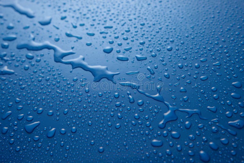 Background of Wet Blue Surface Stock Image - Image of moisture, light ...