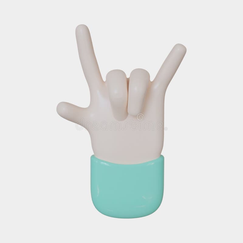 Hand Underground Gesture Isolated on White Background 3d Illustration ...