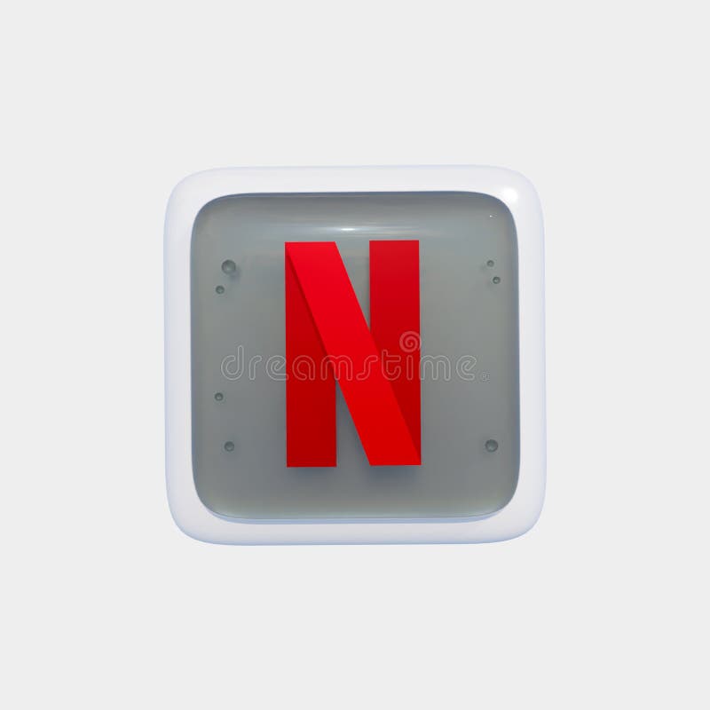 Netflix Social Media Icon Isolated on White Background 3d Illustration ...