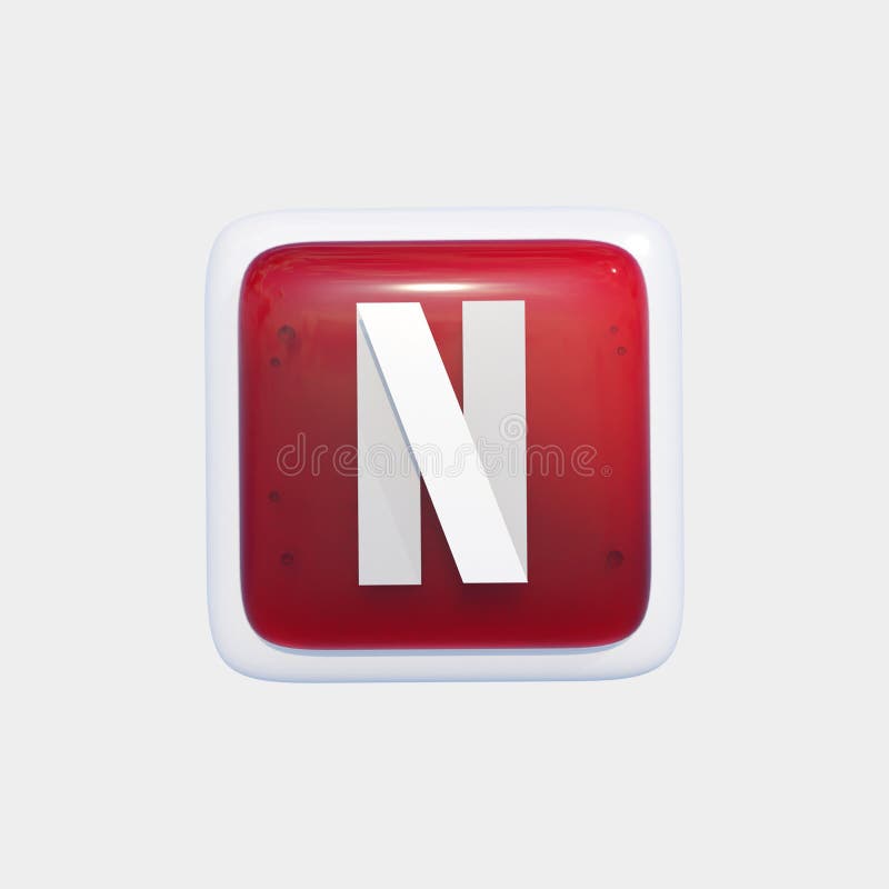 Netflix Social Media Icon Isolated on White Background 3d Illustration ...