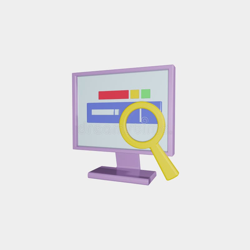 Searching Data Isolated on White Background 3d Illustration Stock ...