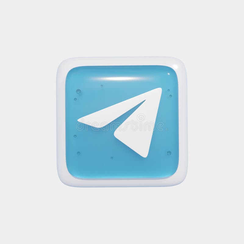 Telegram Social Media Icon Isolated on White Background 3d Illustration ...
