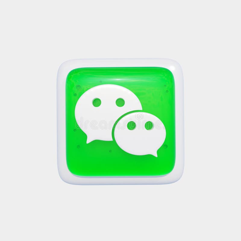 WeChat Social Media Icon Isolated on White Background 3d Illustration ...