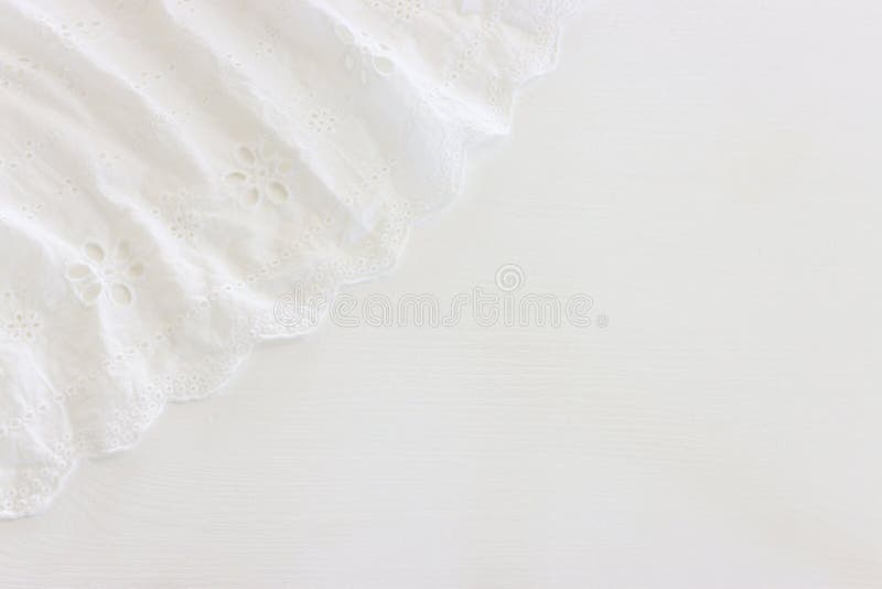 Background of White Embroidered Delicate Lace Fabric Stock Image ...