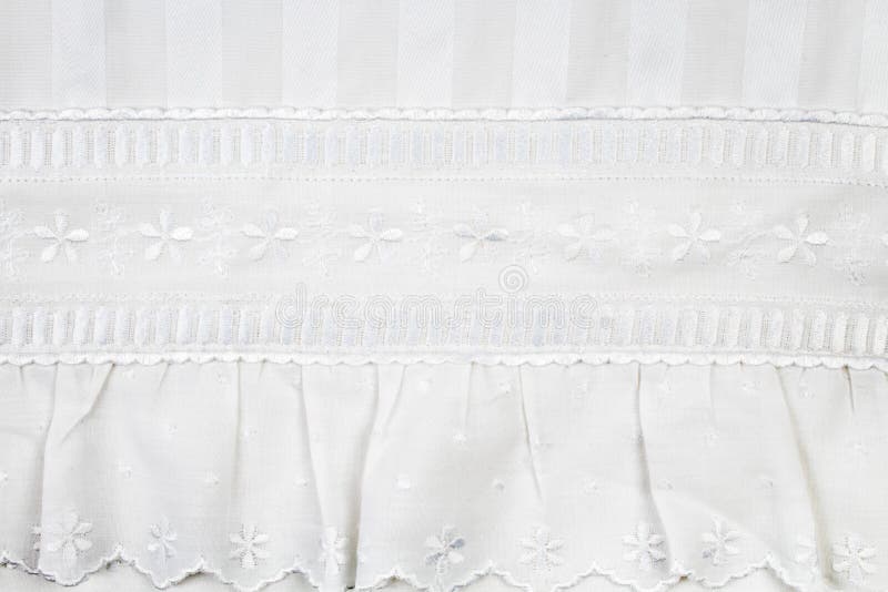 Background of White Embroidered Fabrics, Decorative Lace. Stock Photo ...