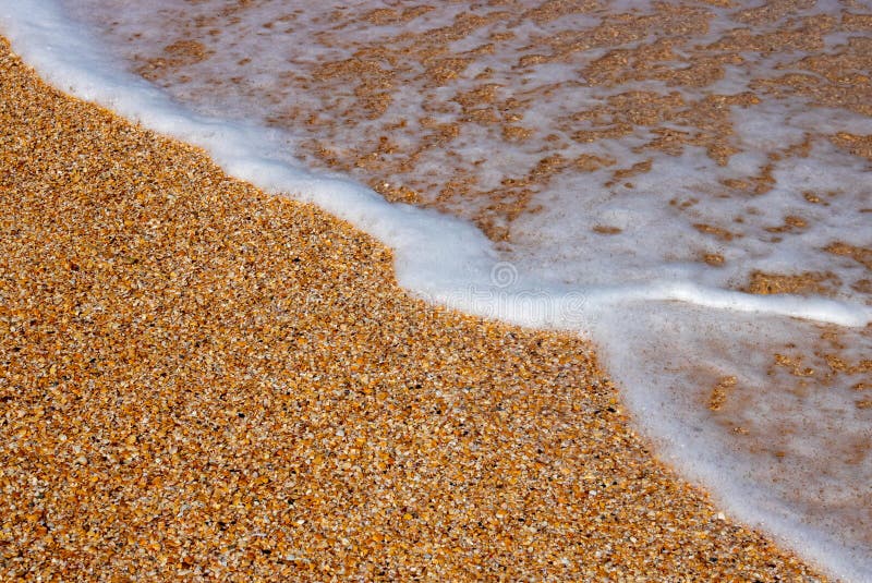 Background of White Foam Wave and Sandy Beach Stock Photo - Image of ...