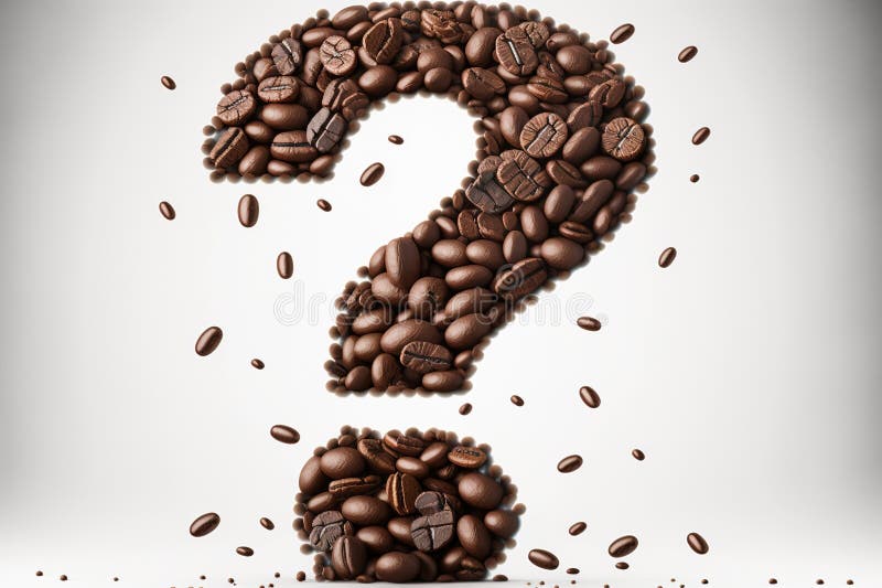 Background White Isolated Beans Coffee Created Mark Question Stock ...