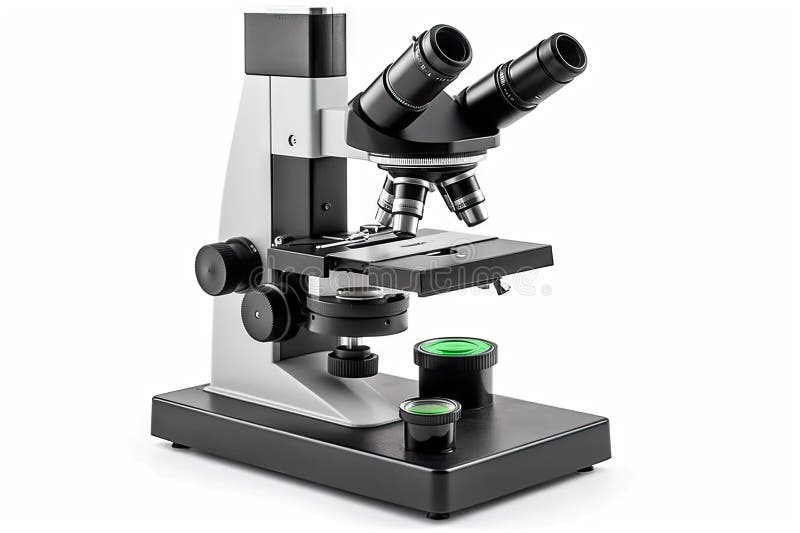 Background White Isolated Research Laboratory Microscope Stock ...
