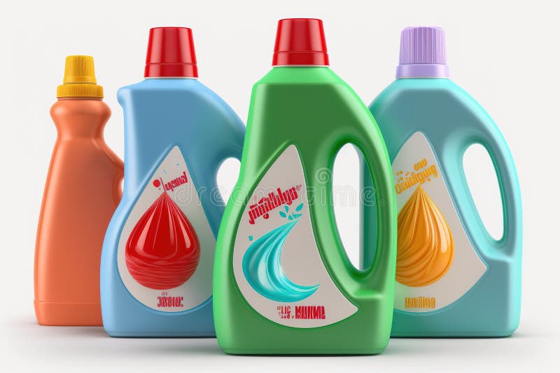 Background White Product Cleaning Chemical Bottles Plastic Detergent ...