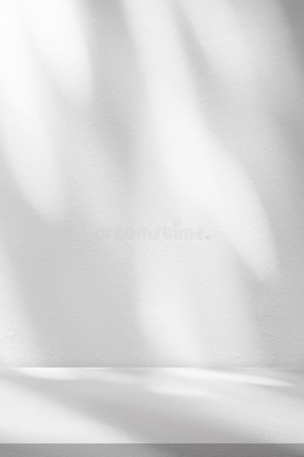 Background White Wall Studio with Light,Shadow on Surface Floor,Empty ...
