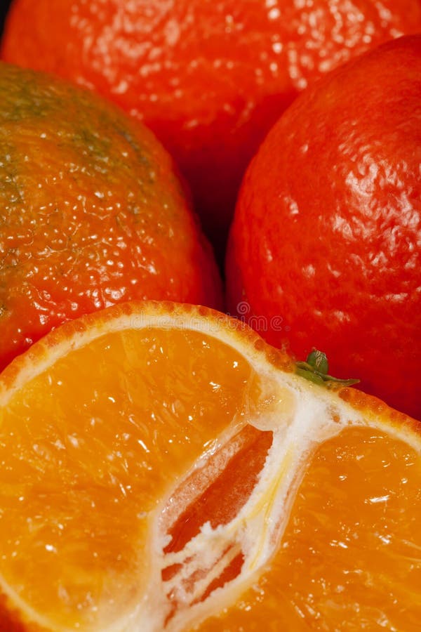 Background of Whole and Half Fruits of Mandarin Orange Close Up Stock ...