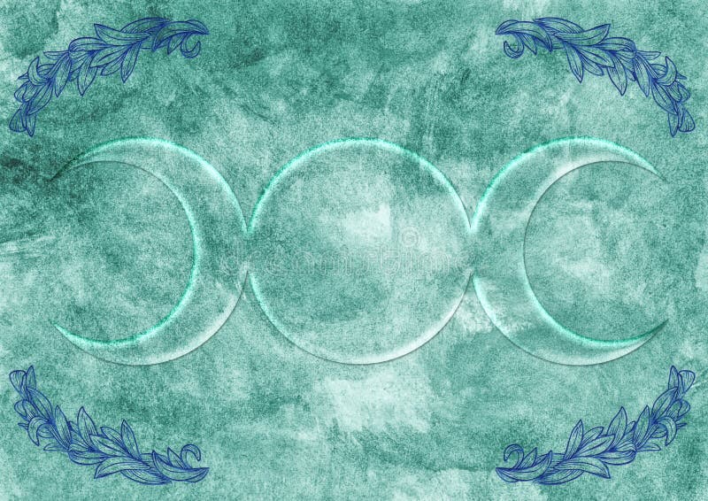 Background with Wiccan Goddess Symbol Stock Illustration - Illustration ...