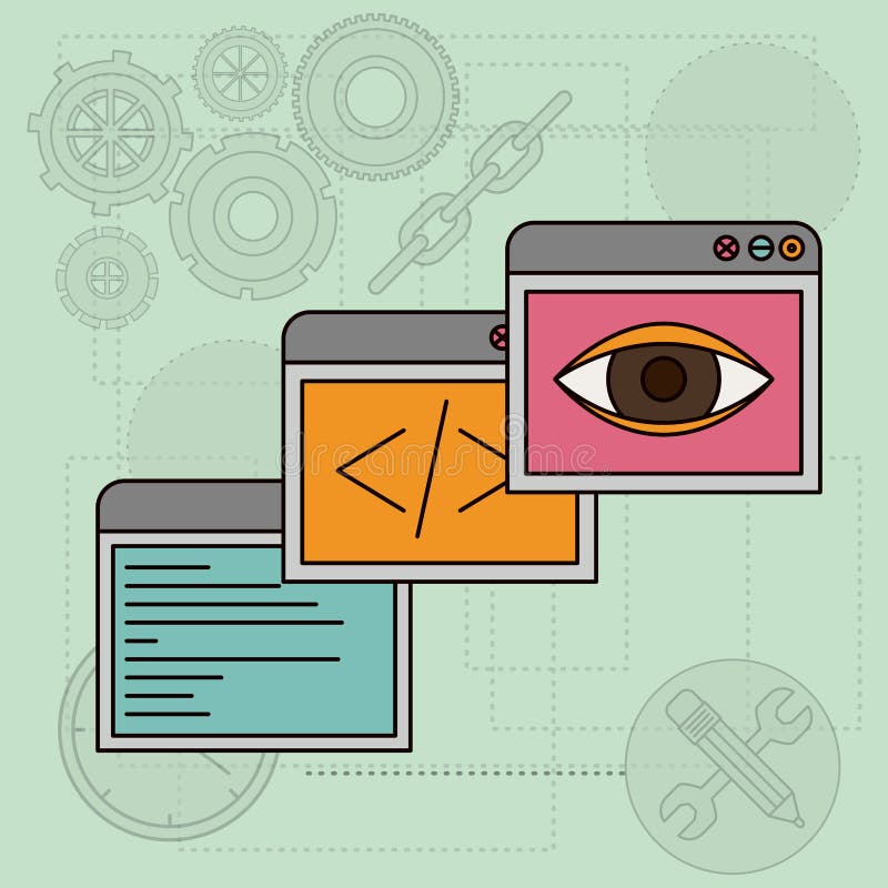 Background with Windows Apps for Design Stock Vector - Illustration of ...