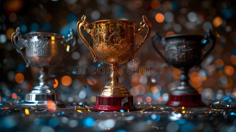 Winners Trophy, Celebrating First Place, Second Place, and Third Place ...