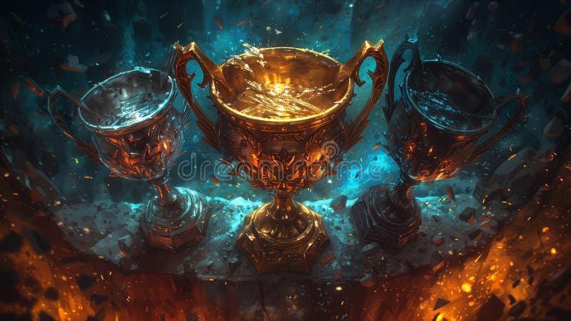 Winners Trophy, Celebrating First Place, Second Place, and Third Place ...