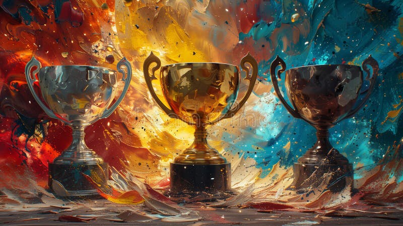 Winners Trophy, Celebrating First Place, Second Place, and Third Place ...