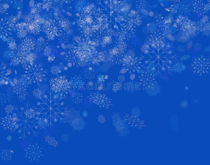 Winter Seamless Pattern with Different Snowflakes on Dark Blue ...