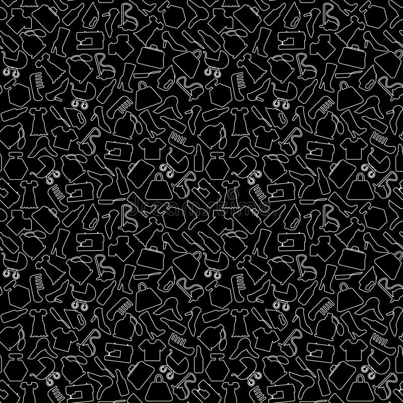 Background for Woman, Shopping Items on Seamless Pattern Stock Vector ...