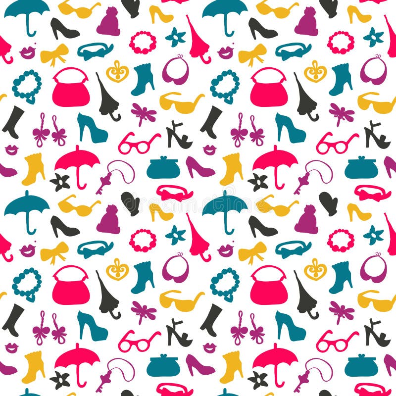 Background of Women Accessories. Stock Vector - Illustration of ...