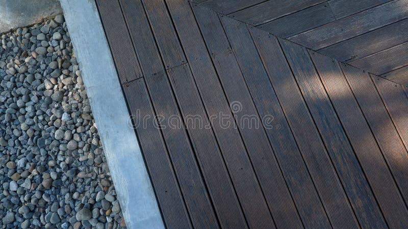 Background of Wood Plastic Composite Texture Pattern and Pebbles Stock ...