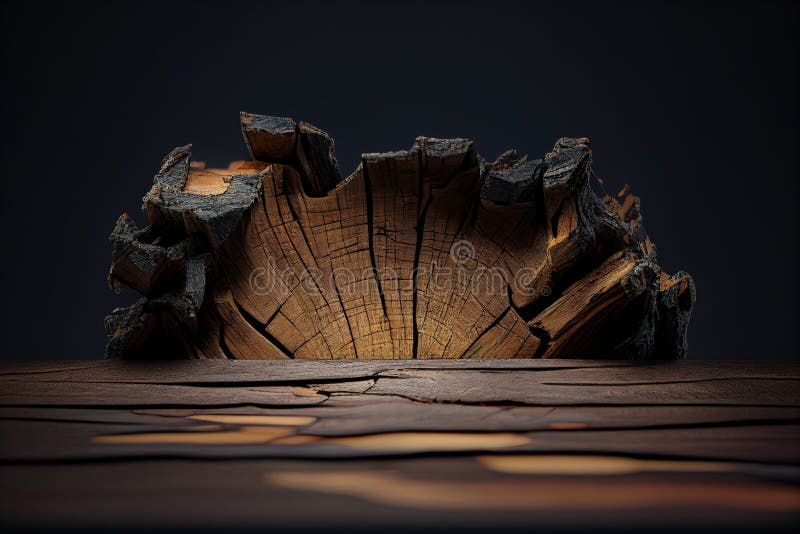 An Old Tree Stump is Near the Ground with Some Dirt, Table for ...