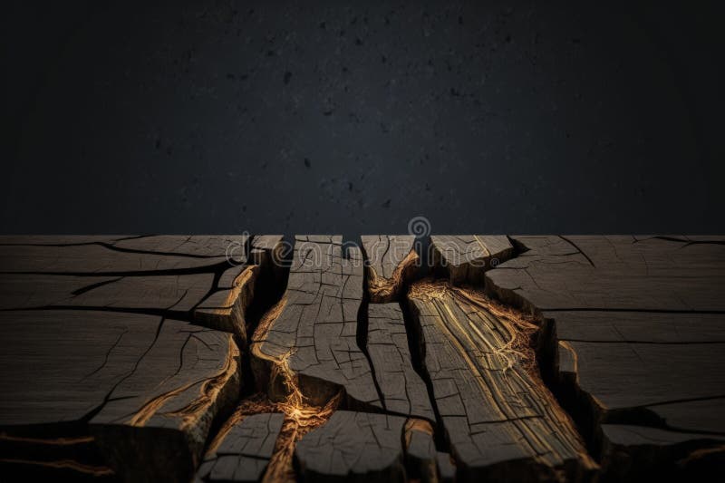 Split Timber, Cracked Stone, Rustic Black Wood Table, Table for ...