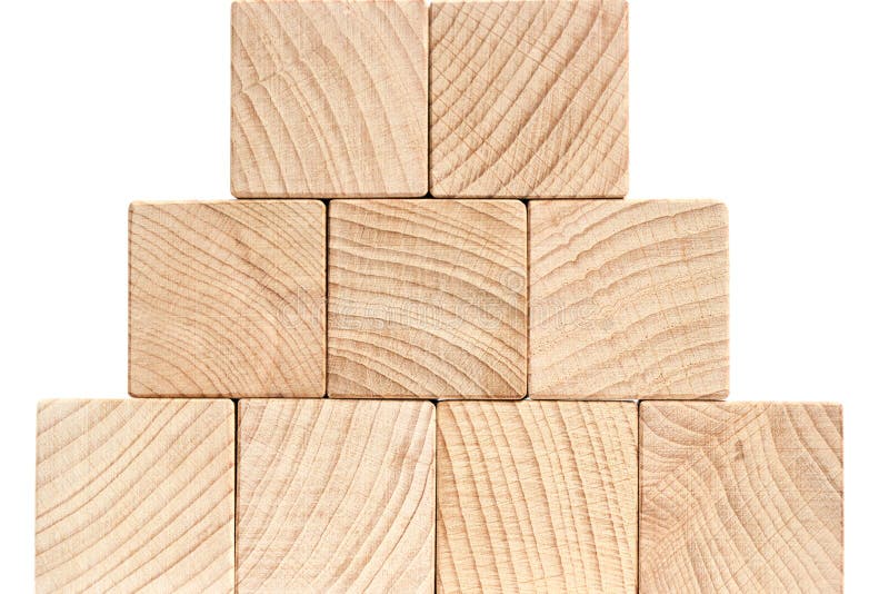 Background, Wooden Beech Texture of End of Square Cubes. Stock Photo ...