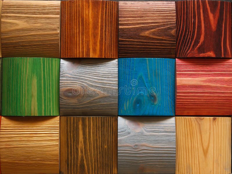 Background of Wooden Colored Squares Stock Photo - Image of retro ...