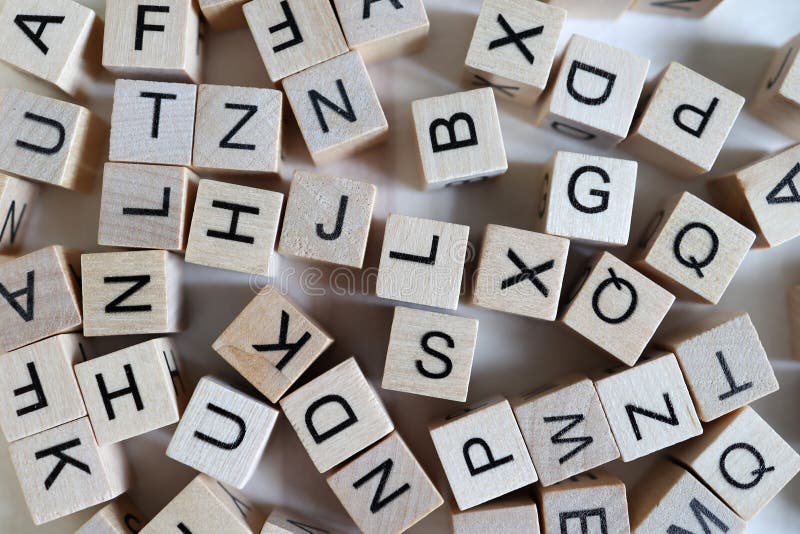 Background of Wooden Cubes with Letters for Learning the Alphabet Stock ...