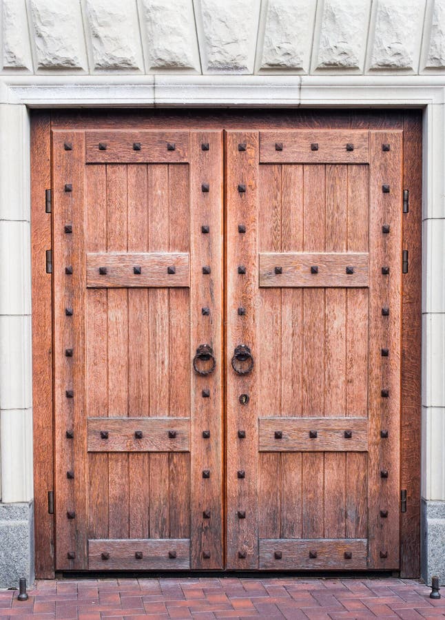 Background of the Wooden Doors Stock Image - Image of closed, entrance ...