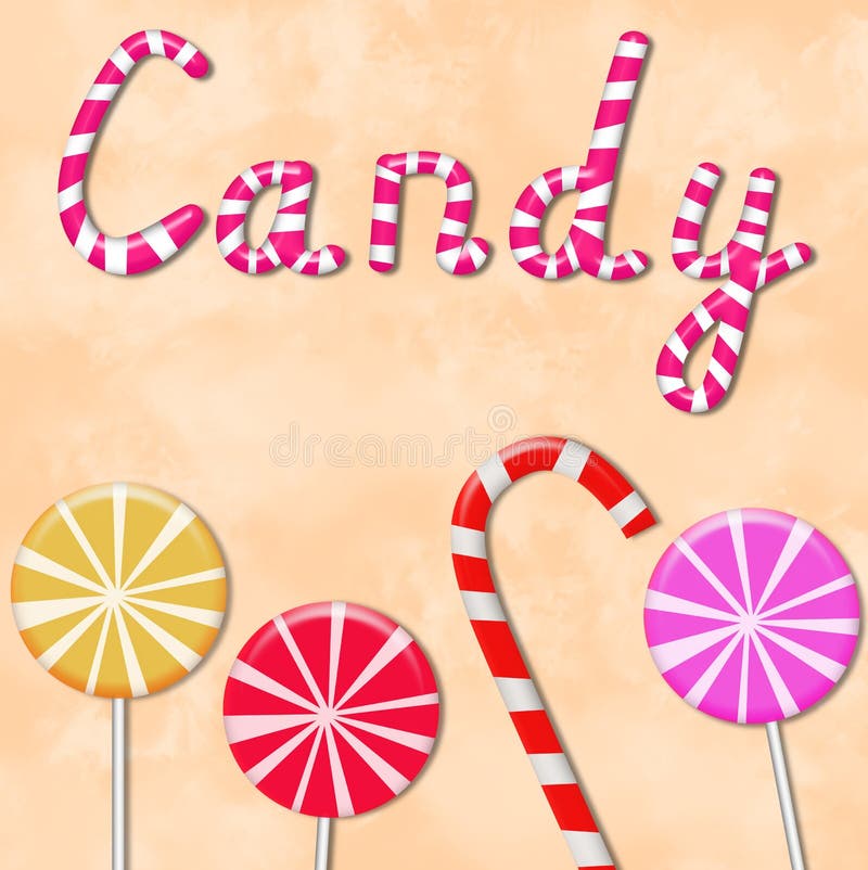 Word candy made of candies stock illustration. Illustration of ball ...