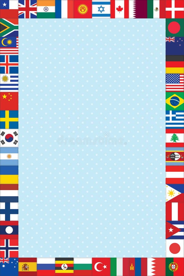 Background with World Flags Frame Stock Vector - Illustration of ...