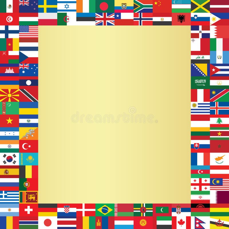 Background with World Flags Frame Stock Vector - Illustration of ...