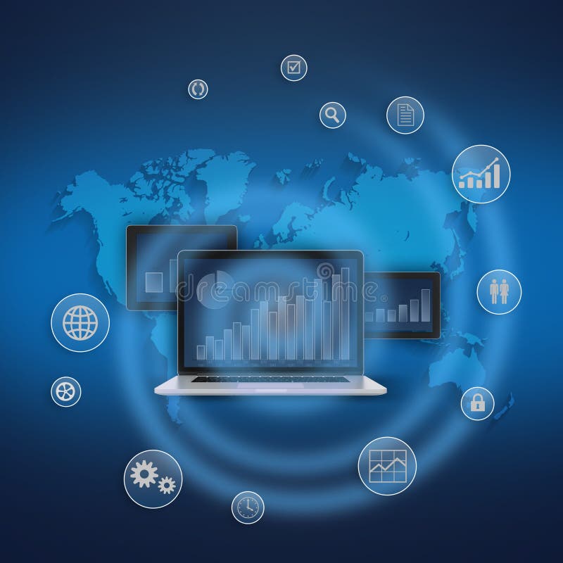 Open Laptop Computer World Map Stock Illustrations – 277 Open Laptop ...