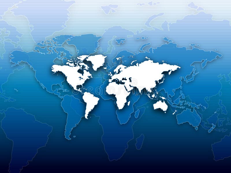 Background of World Map, Modern Blue Stock Vector - Illustration of ...