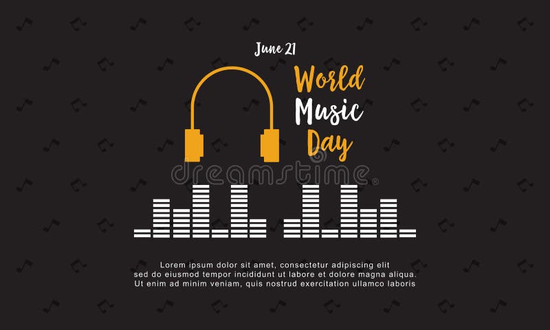 Background World Music Day Style Stock Vector - Illustration of design ...
