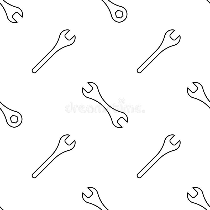 Wrench Seamless Pattern Gift Wrap Wallpaper Stock Vector - Illustration ...