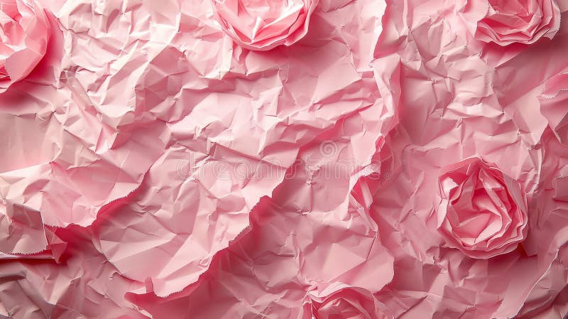 Background of Wrinkled Matte Pink Craft Paper. Complete Filling of ...