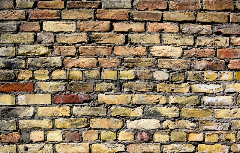 High Resolution Texture of a Yellow Brick Wall Background in the ...