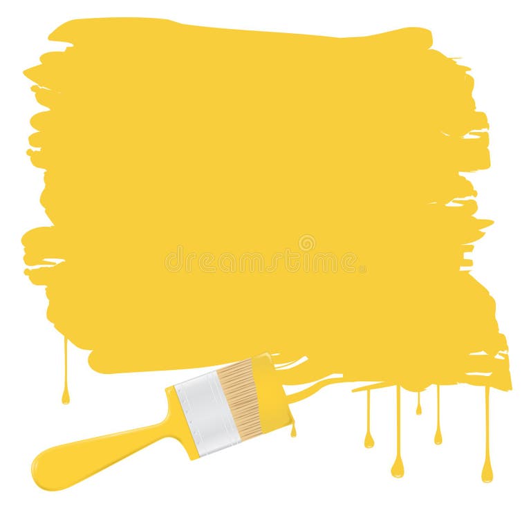 Background with Yellow Paintbrush Stock Vector - Illustration of ...