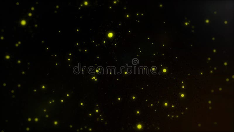 Background with Yellow Particles, Movement of Particles Background ...