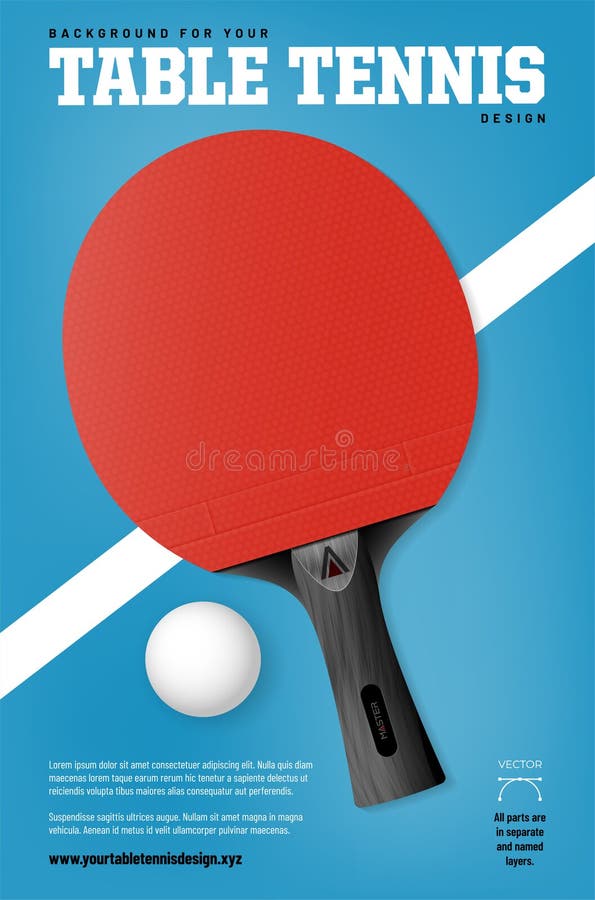 Table Tennis Tournament Poster with Racket and Ball Stock Vector ...