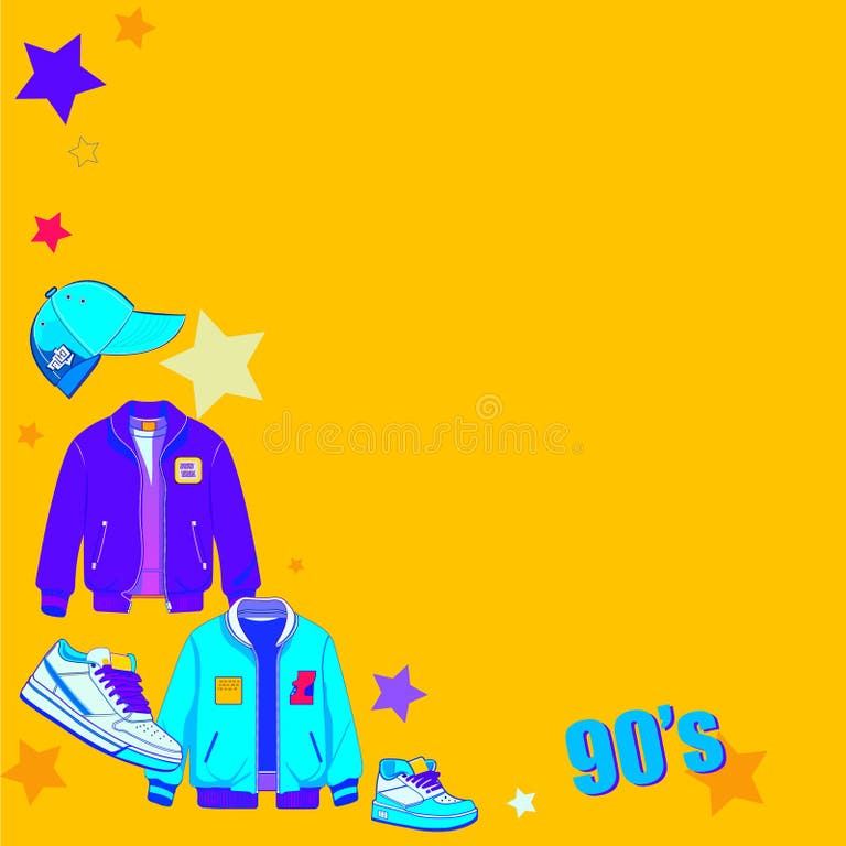 Background for Your Text in 90s Visual Aesthetics Stock Illustration ...