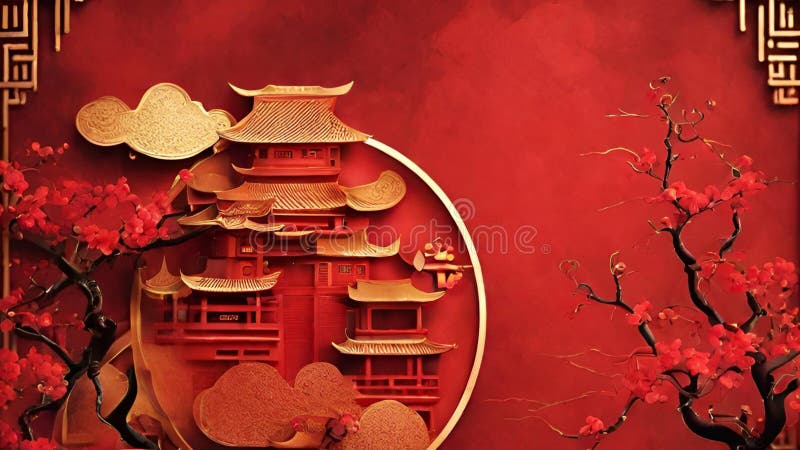 Abstract Chinese Theme Background with Realistic Photography and High ...